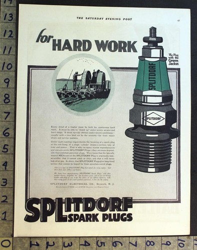 1918 SPLITDORF ELECTRICAL SPARK PLUG TRACTOR PLOW IGNITE NEWARK AUTO AD ...