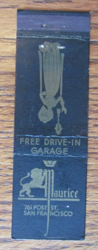 CROWN MATCH MATCHBOOK COVER: MAURICE SAN FRANCISCO, CA 1933-42 ...