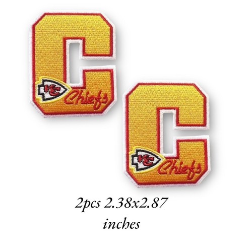 2PCS Kansas City Chiefs Captains Embroidered Iron On Patch 806724098596 ...