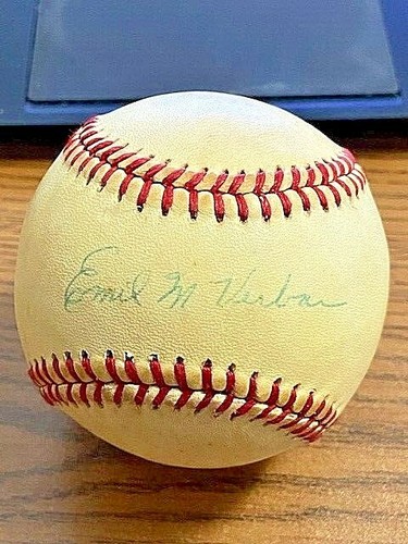 EMIL VERBAN SIGNED AUTOGRAPHED ONL FEENEY BASEBALL! Cardinals, Phillies ...