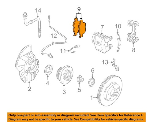 BMW OEM 92-08 318i Front Suspension Brake Components-Brake Pads ...