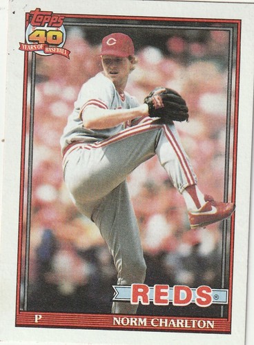 FREE SHIPPING-MINT-1991 Topps #309 Norm Charlton REDS-40 YEARS OF ...