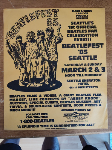 VINTAGE POSTER 17X20 BEATLEFEST SEATTLE 1985 | eBay