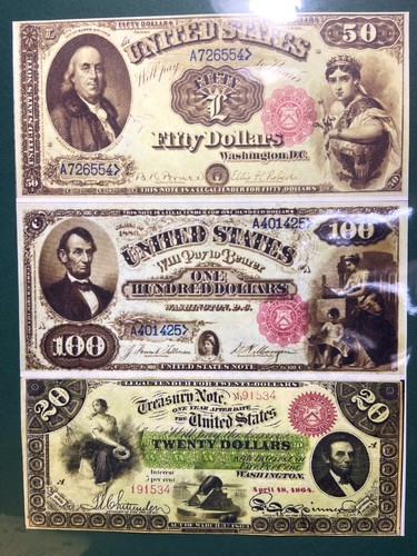 Prints of reproduction currency 10"x8" with mat Paper Money Copy's. | eBay