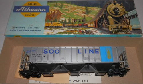 Athearn HO Scale Soo Line 70638 'Color Mark' 3-Bay Covered Hopper #5311 ...