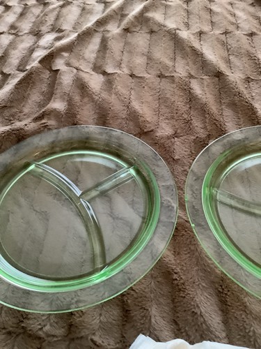 DEPRESSION PLATE GREEN 10.5" (THREE SECTION) 081322C | eBay