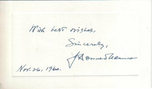 J. Donald Adams Autographed Card 1960 Writer / Literary Critic | eBay
