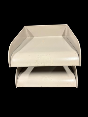 VTG STREAMLINER DOUBLE METAL PAPER TRAY OFFICE DESK ORGANIZER ...