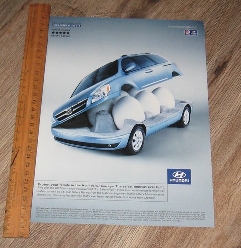 Hyundai Car AD 2007 Entourage Minivan original ONE magazine page ...