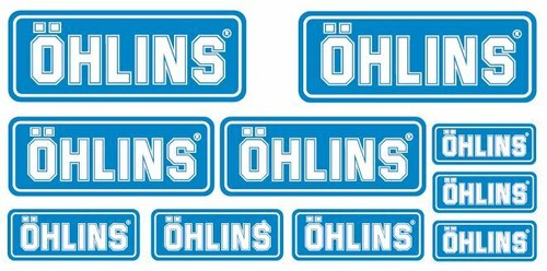 Kit Of 10 OHLINS TTX TTS Suspension Stickers Blue And White Transparent ...