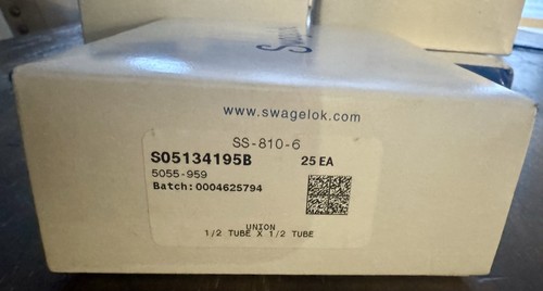 1 box of 25 stainless steel swagelok ss-810-6 | eBay