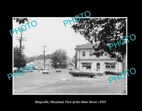 OLD POSTCARD SIZE PHOTO KINGSVILLE MARYLAND VIEW OF THE MAIN STREET ...