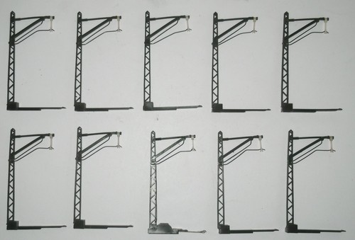 Hornby Triang OO - lot of Catenary Masts - 9x R300 & 1x Phase 2 Power ...