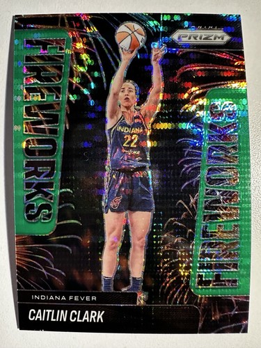 Caitlin Clark 2025 Panini Prizm WNBA #9 Fireworks Green Pulsar /25 ...