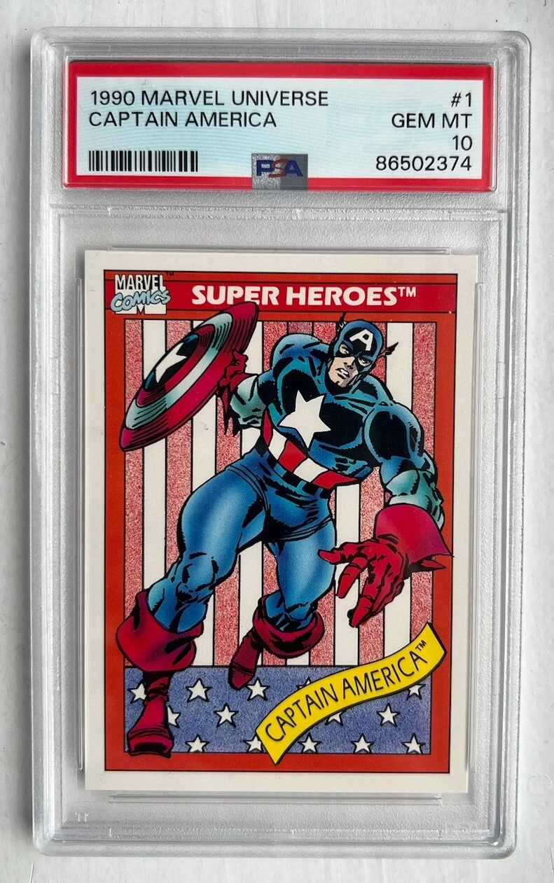 Captain America 1990 Impel Marvel Universe #1 Base PSA 10 Price Guide ...