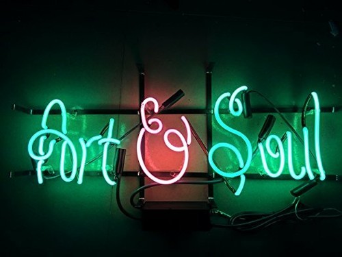 New Art & Soul Neon Light Sign 24"x16" Lamp Poster Real Glass Beer Bar ...