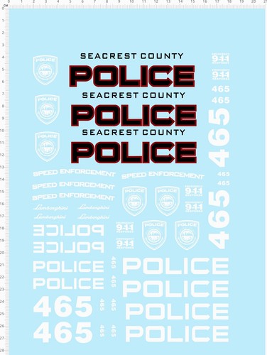 (pre-order) 1/10 Decals Seacrest County SCPD POLICE 911 (5780S) | eBay