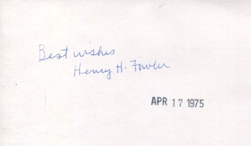 Henry H. Fowler US Secretary of Treasury Office of Defense Mobi Signed ...