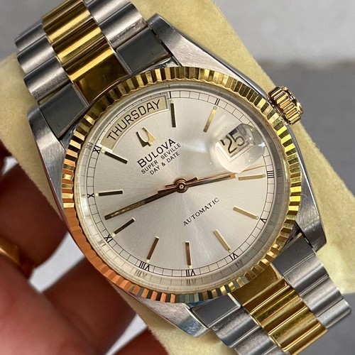 RARE Bulova President Super Seville Two Tone Automatic Gold Vintage ...