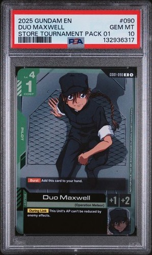 PSA 10 2025 GUNDAM STORE TOURNAMENT PACK 01 #090 DUO MAXWELL | eBay