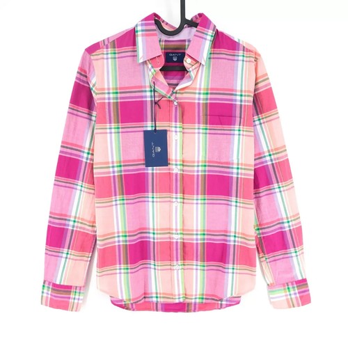 GANT Women Pink Madras Check Print Shirt Size EU 34 UK 8 US 4 | eBay