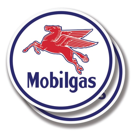 MOBIL GAS DECAL Vintage Style 2 Stickers Bogo Car Window Bumper Truck ...