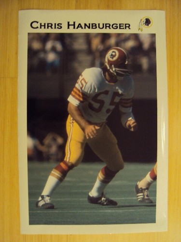 1974 CHRIS HANBURGER Washington Redskins Sports Poster NFL Action Shot ...