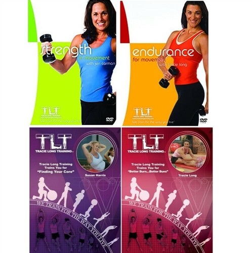 LOT OF 4 TLT TRACIE LONG TRAINING EXERCISE DVDS NEW CORE BUNS STRENGTH ...