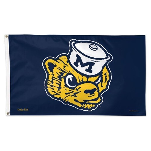 Michigan Wolverines Throwback NCAA 3' x 5' Blue Deluxe Team Flag ...