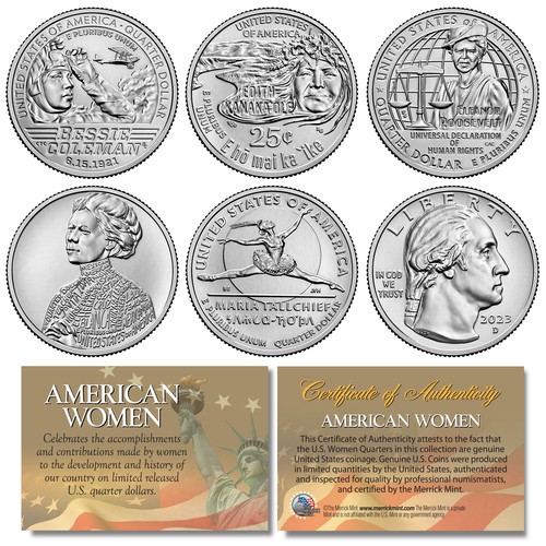 2023 American Women Quarters 5-Coin Genuine US Mint Set in Capsules (D ...