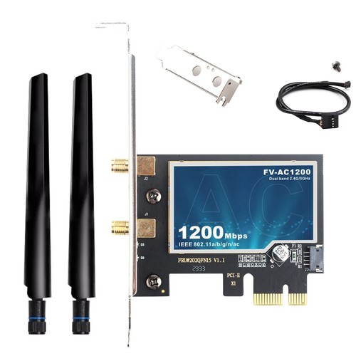 FV-AC1200 PCIe Wireless Adapter w/BT4.0 Dual Band AC1200 Speed for ...