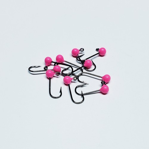 Pink 1/80 oz. Round Head No Collar Micro Jigs Crappie Perch Bluegill ...