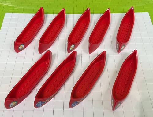 x9 LEGO Red Canoe Indian Western Sun And Mountains Islanders Boat Ship ...