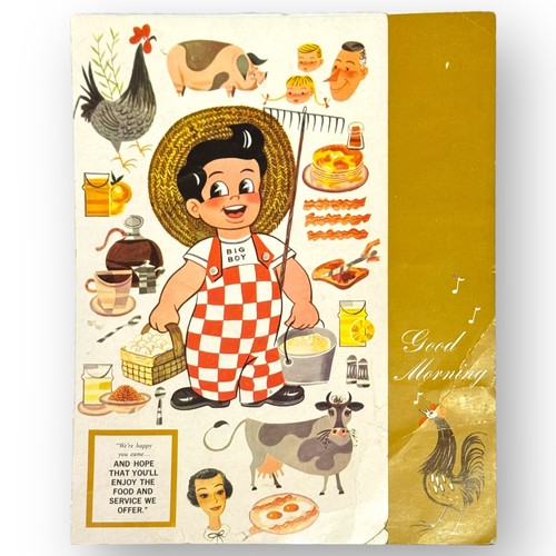 1960 Becker’s Big Boy Restaurant Diner Menu Robert C. Wian Enterprises ...