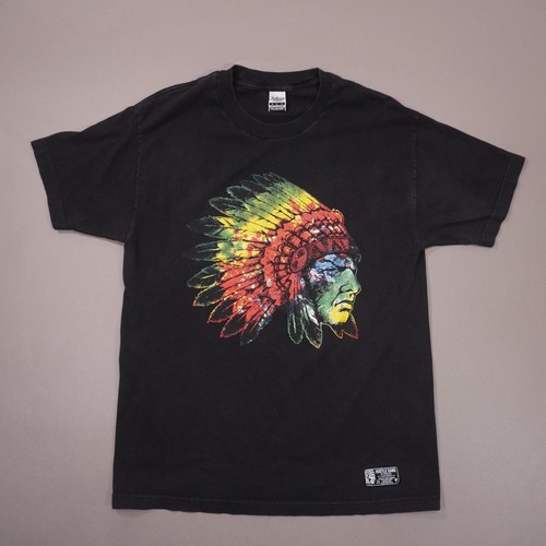 Hustle Gang Native American Chief Graphic Mens Large Black T Shirt ...