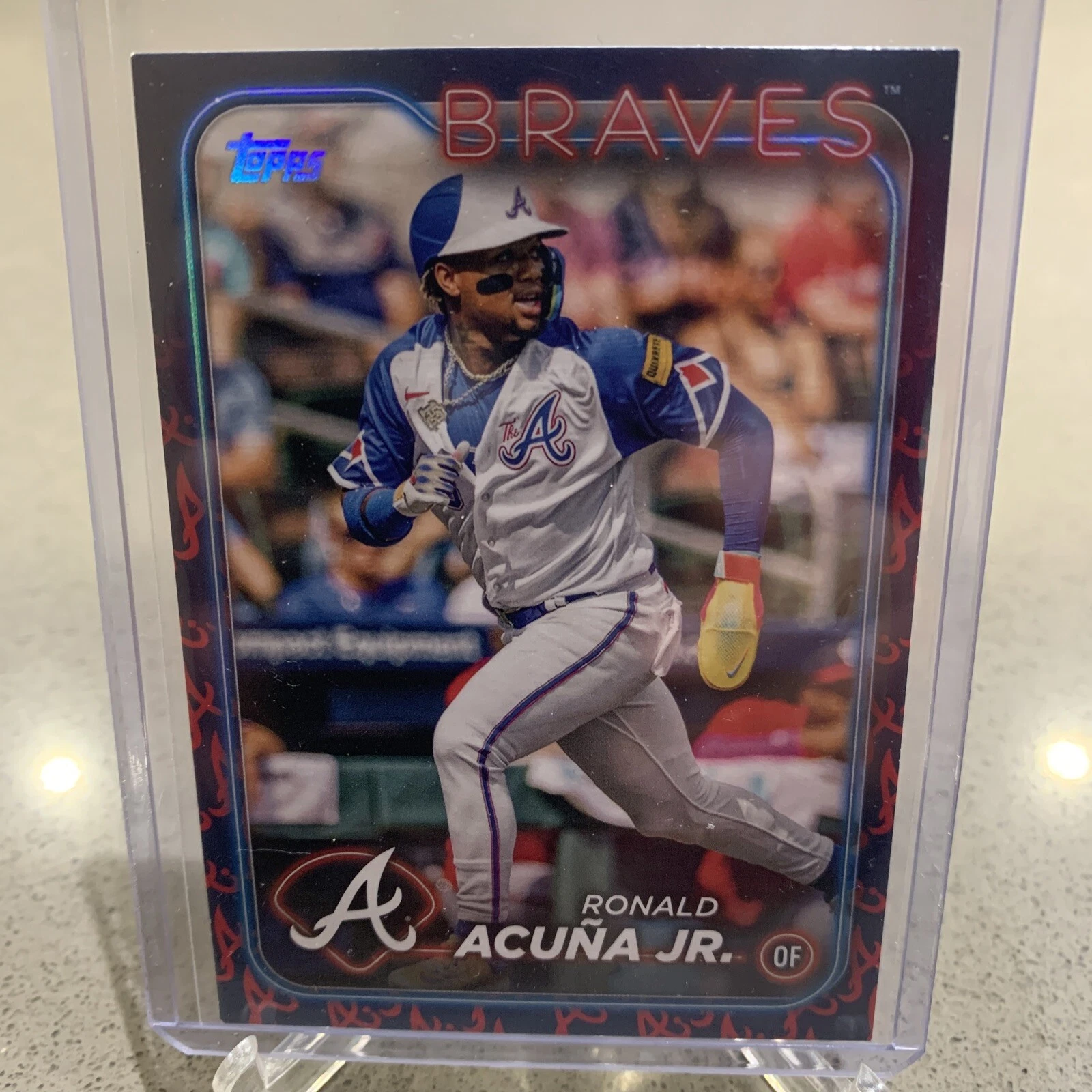 Ronald Acuna Jr. 2024 Topps #1 Team Color Border Variation /(SSP) Price ...