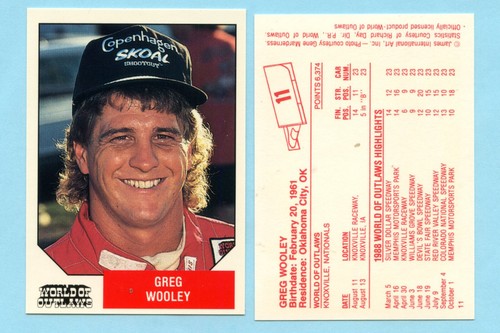 1988 World of Outlaws - Greg Wooley | eBay