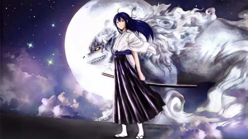 Anime beelzebub girls creature blue hair moon fantasy Playmat Game Mat ...