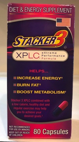 Stacker 3 XPLC 80ct Xtreme Fat Burner New/Factory Sealed Free Fast Ship ...