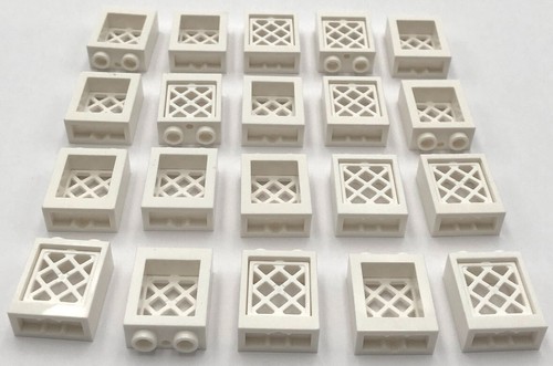 Lego 20 New White Windows 1 x 2 x 3 Flat Front White Pane for Window ...