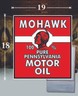 19" X 18" MOHAWK INDIAN MOTOR OIL GAS VINYL DECAL LUBESTER OIL PUMP CAN ...