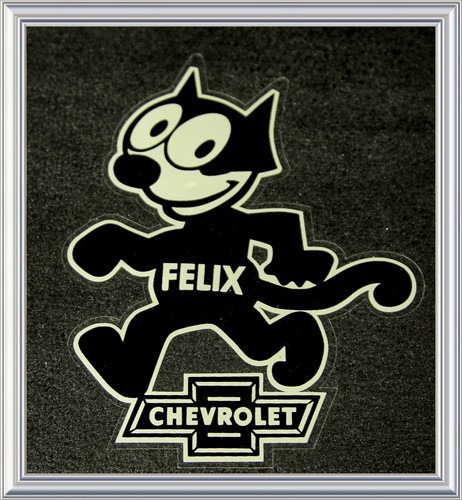 Felix the Cat Chevrolet Chevy Original style black decal n/ nos GM ...