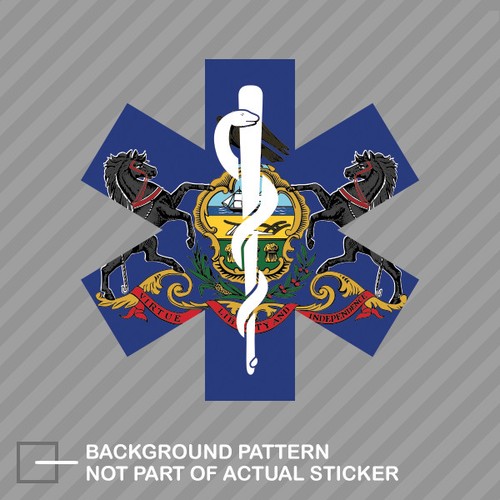 Pennsylvania State Shaped EMT Flag Sticker Decal Vinyl EMS Paramedic PA ...