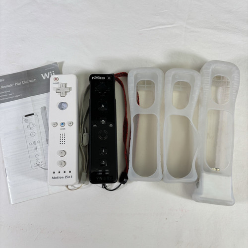 Nintendo Wii Remote Plus White Controller + Black Nyko & Silicone Case ...