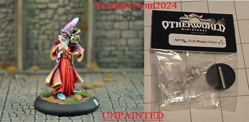OTHERWORLD MINIATURES Evil Wizard With Dragon NEW! UNPAINTED! D&D DND ...