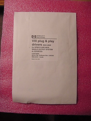 HP Hewlett Packard VXI Plug & Play Drivers for Single Output System DC ...