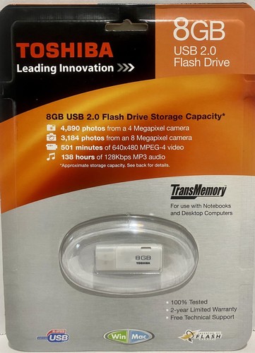 TOSHIBA 8GB USB 2.0 FLASH DRIVE TransMemory *NEW* | eBay