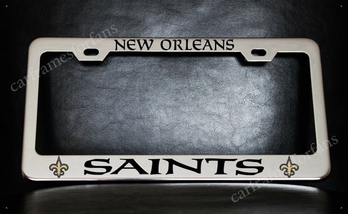 "New Orleans Saints" License Plate Frame, Custom Made of Chrome Plated ...