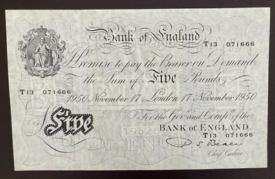White Five Pound Note in English Banknotes Pre-1952 for sale | eBay
