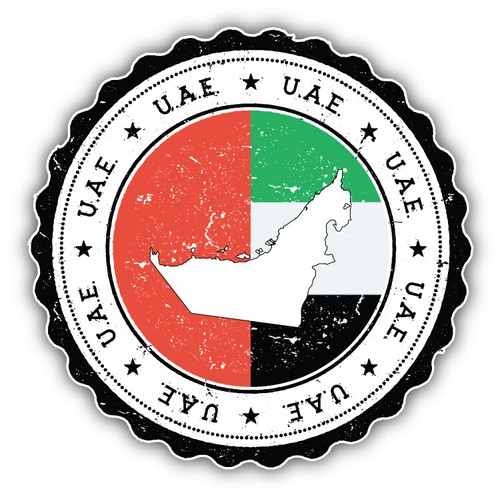United Arab Emirates Map Flag Stamp Car Bumper Sticker Decal | eBay